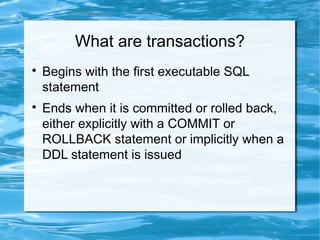 MySQL Transactions | PPT
