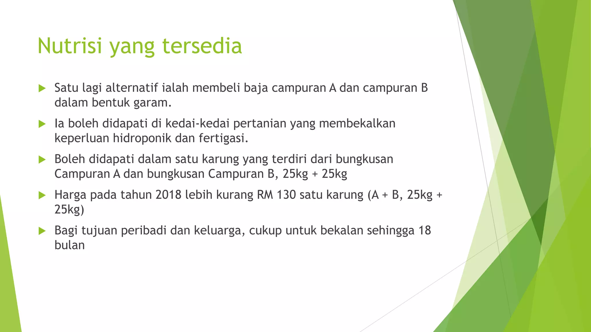 Nutrisi larutan hidroponik | PPTX