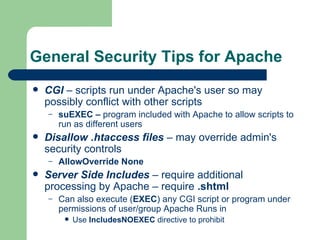 Setting Up Security on Apache | PPT