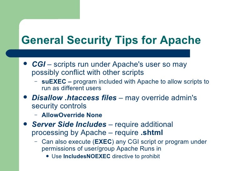 Setting Up Security On Apache