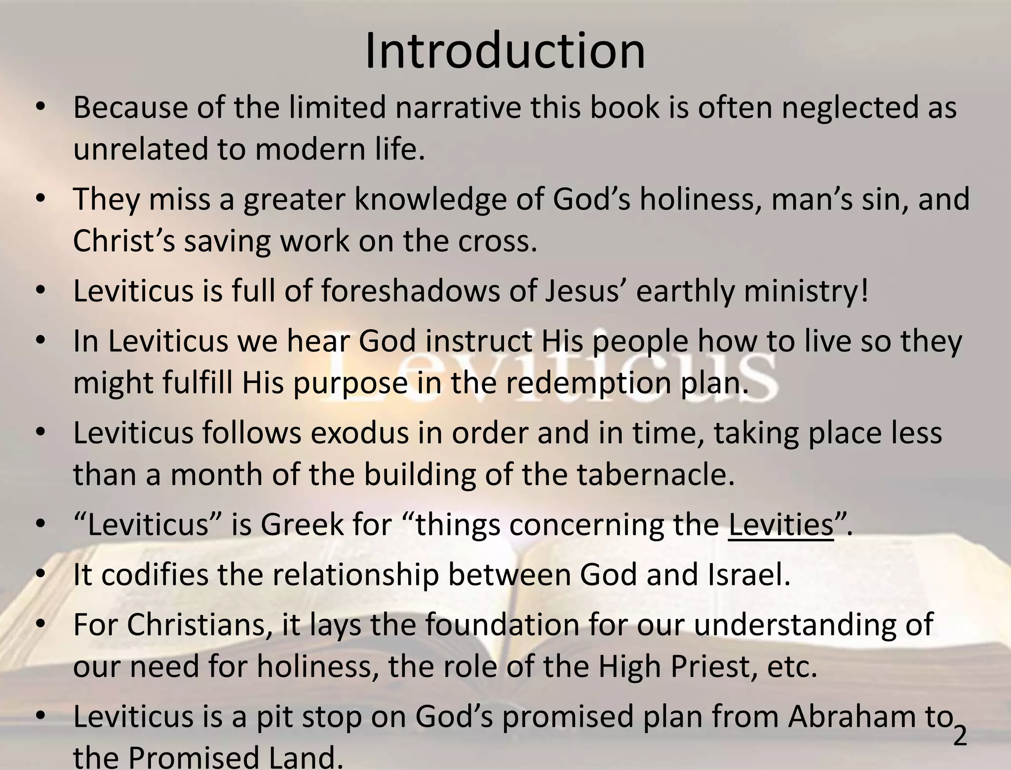 Session 06 Old Testament Overview - Leviticus | PPT