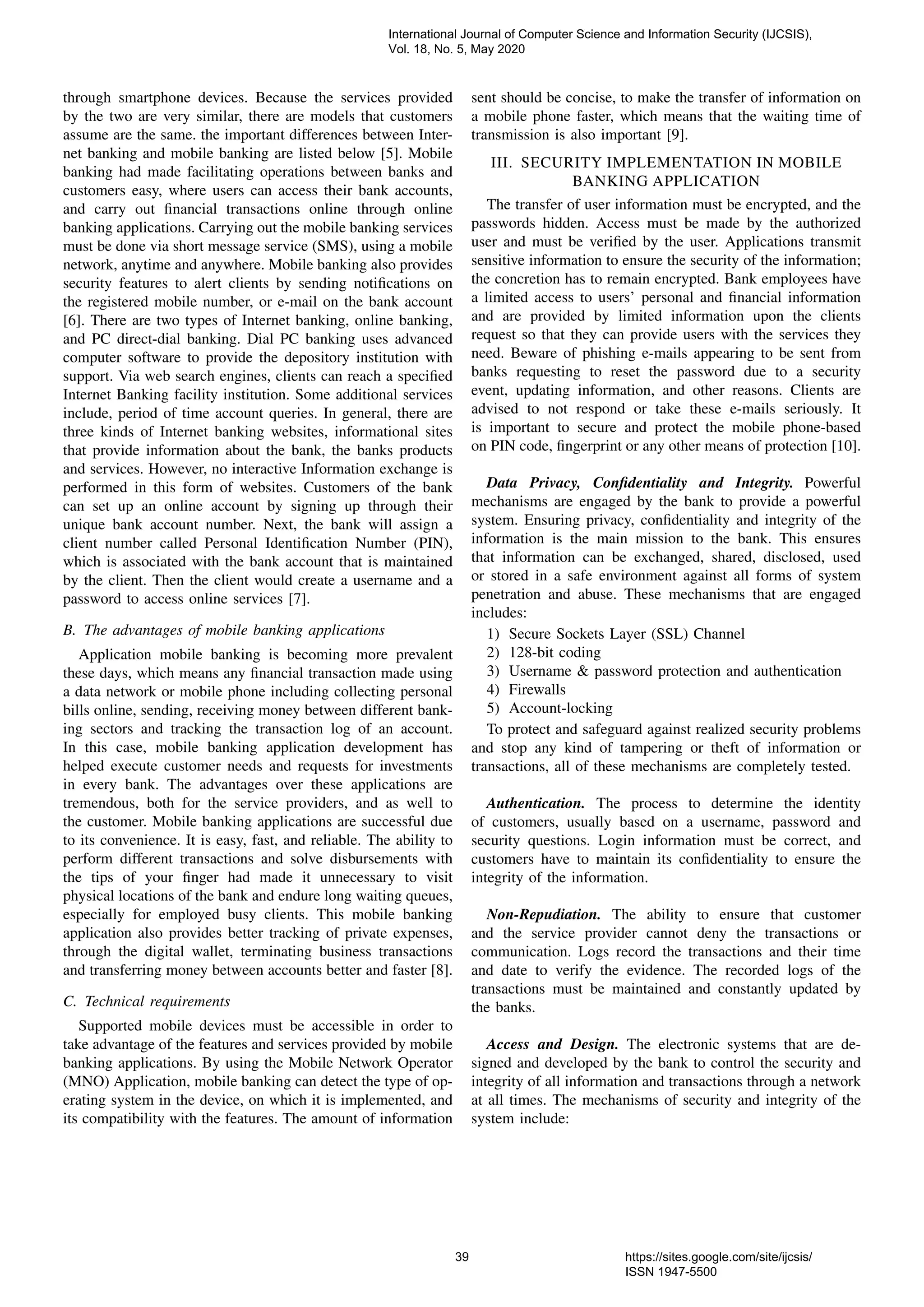 Security Protocols for Mobile Banking Application | PDF