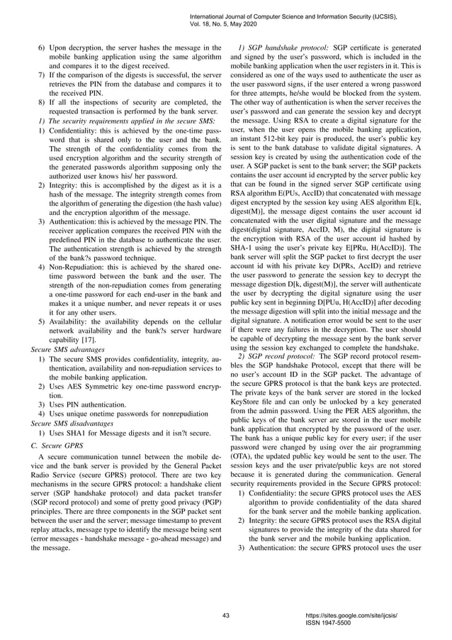 Security Protocols for Mobile Banking Application | PDF