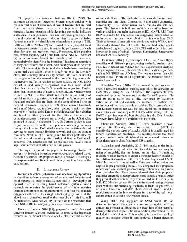 Enhanced Intrusion Detection System Using Feature Selection Method And