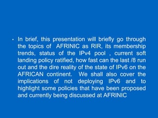 Peering and Transit Tutorials: Path to IPv4 Exhaustion | PPT