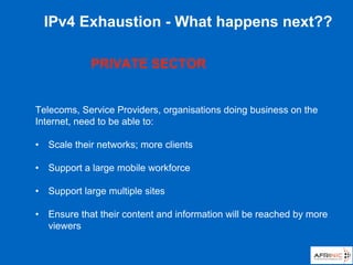 Peering and Transit Tutorials: Path to IPv4 Exhaustion | PPT