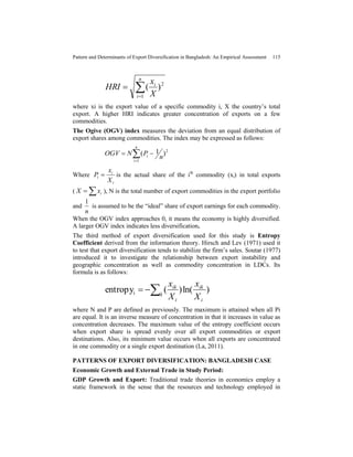 Pattern and Determinants of Export Diversification in Bangladesh | PDF