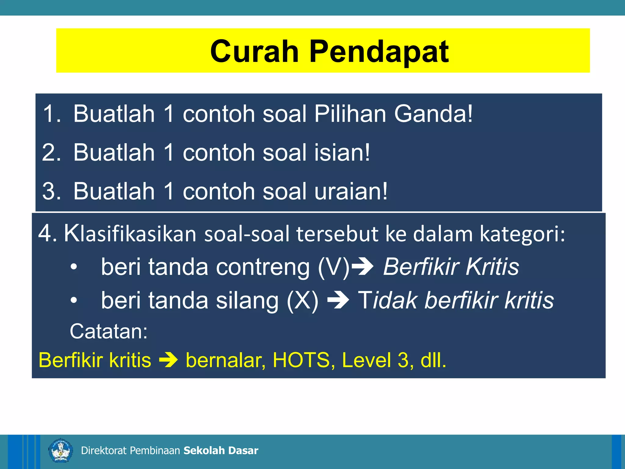 06 penguatan penilaian hots1 | PPT