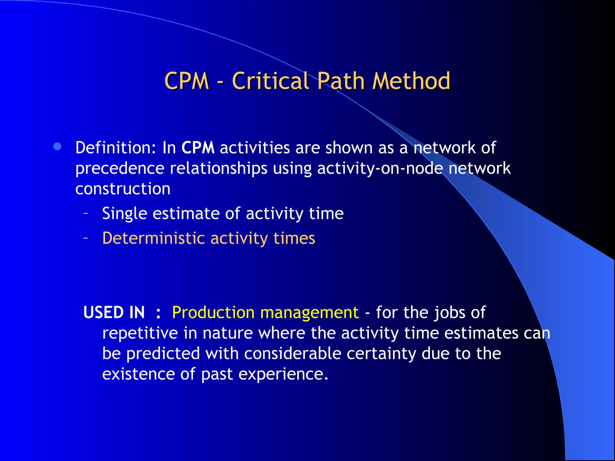 PERT CPM Intro | PPT