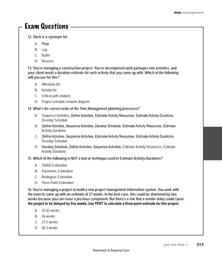 06 pmp time management exam | PDF