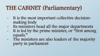 POLITICAL INSTITUTIONS: The Three Key Institutions in a Democracy | PPT