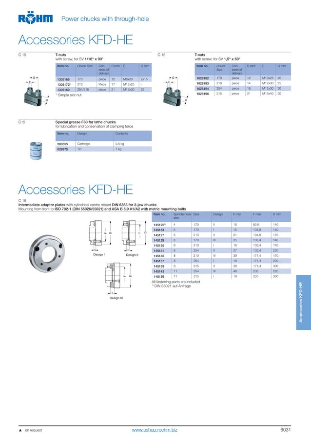 ROEHM POWER CHUCKS I CYLINDERS I STEADY RESTS | PDF | Performance Cars ...