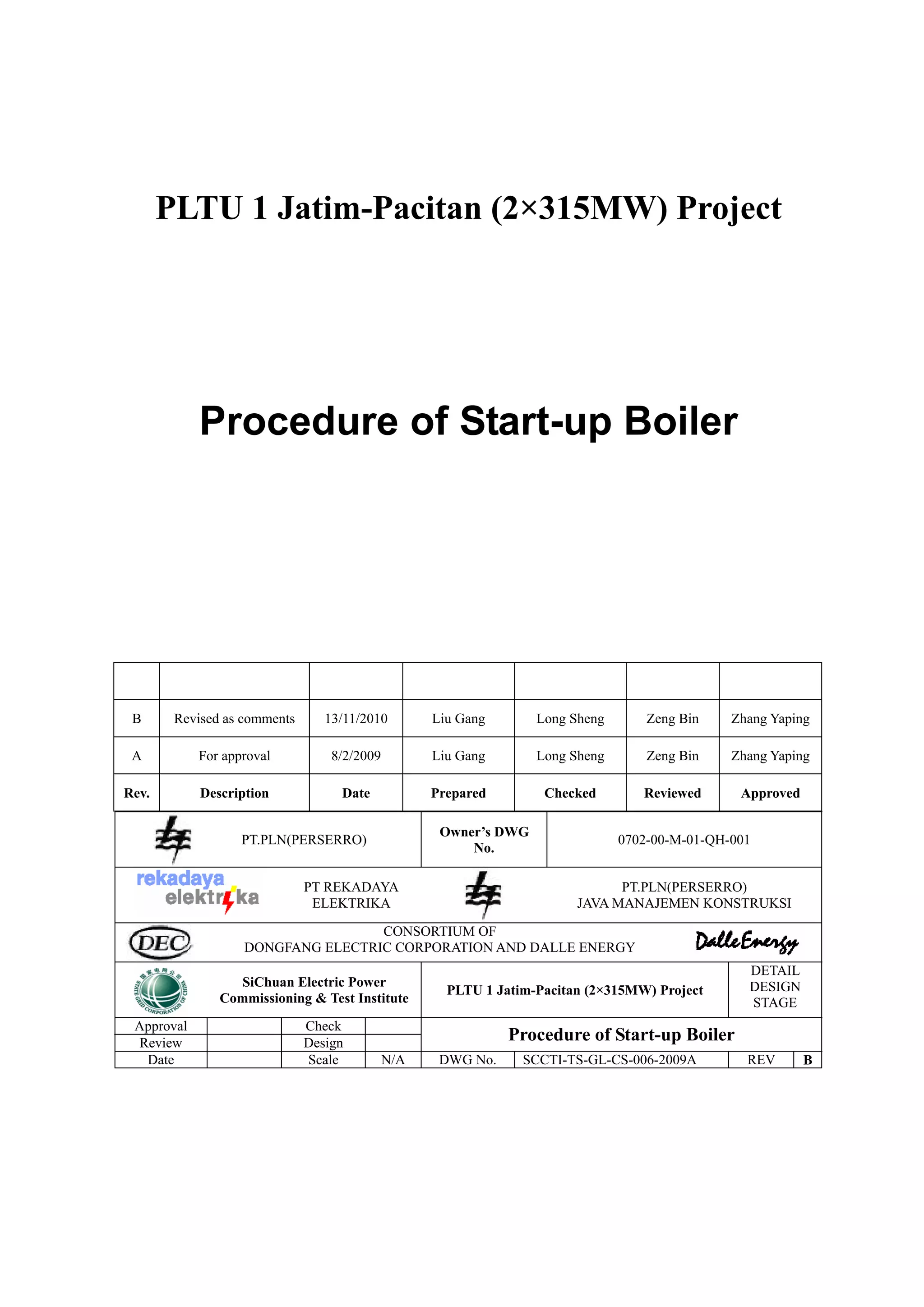 06 procedure of start up boiler ok | PDF
