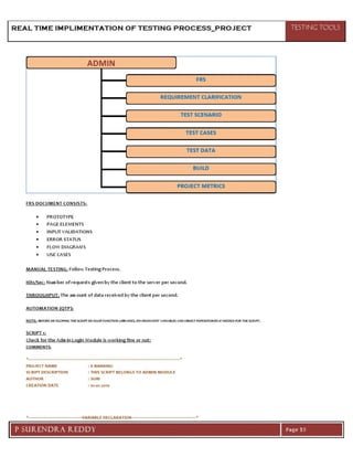06 real time implimentation of testing process project | PDF