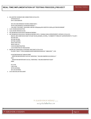 06 real time implimentation of testing process project | PDF
