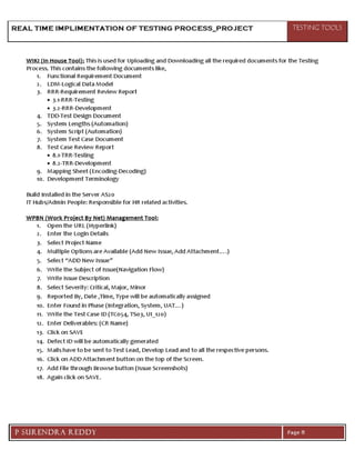 06 real time implimentation of testing process project | PDF