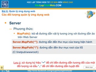 Bài 6 - Quản lý ứng dụng web asp.net