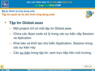 Bài 6 - Quản lý ứng dụng web asp.net