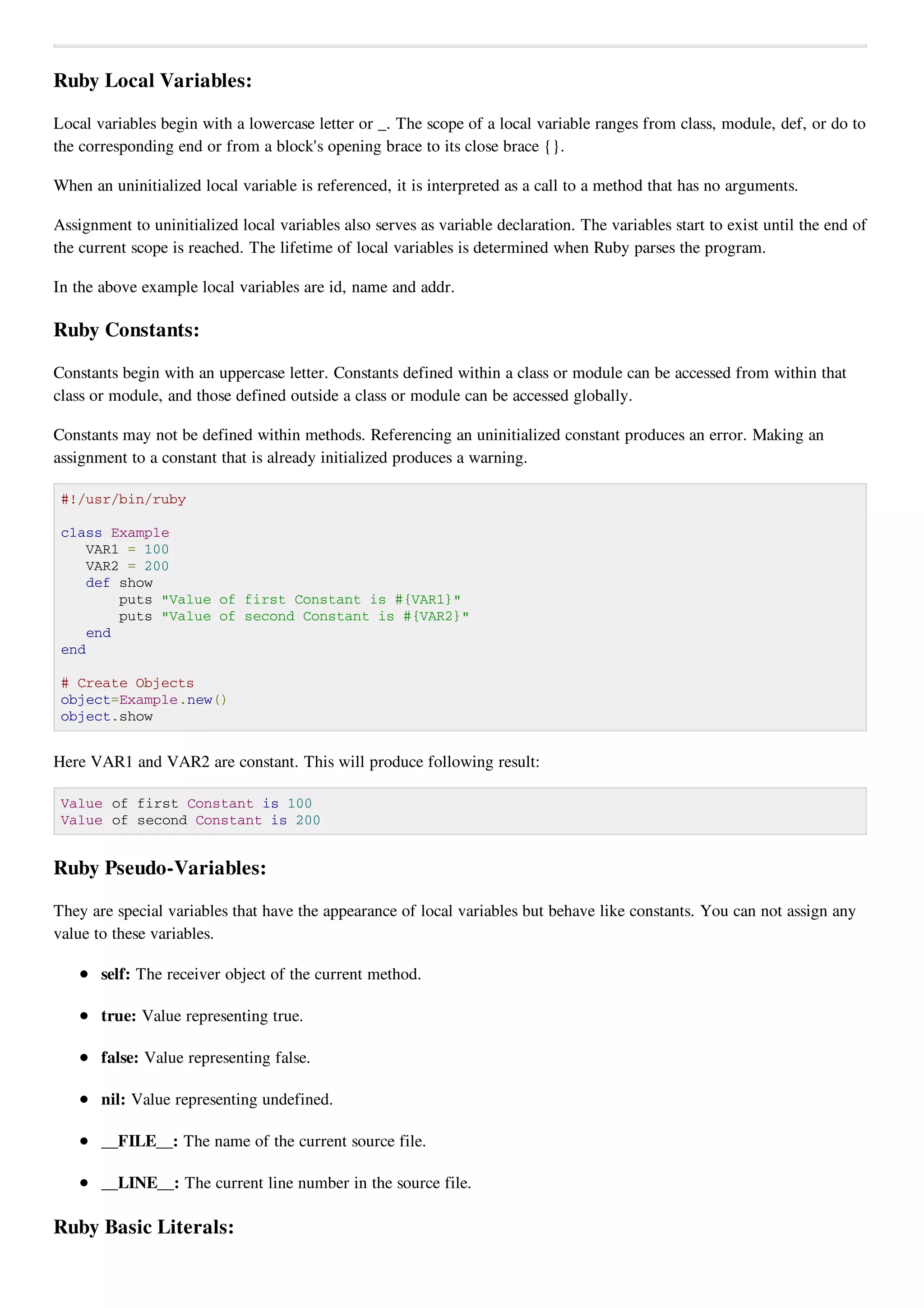 06 ruby variables | PDF