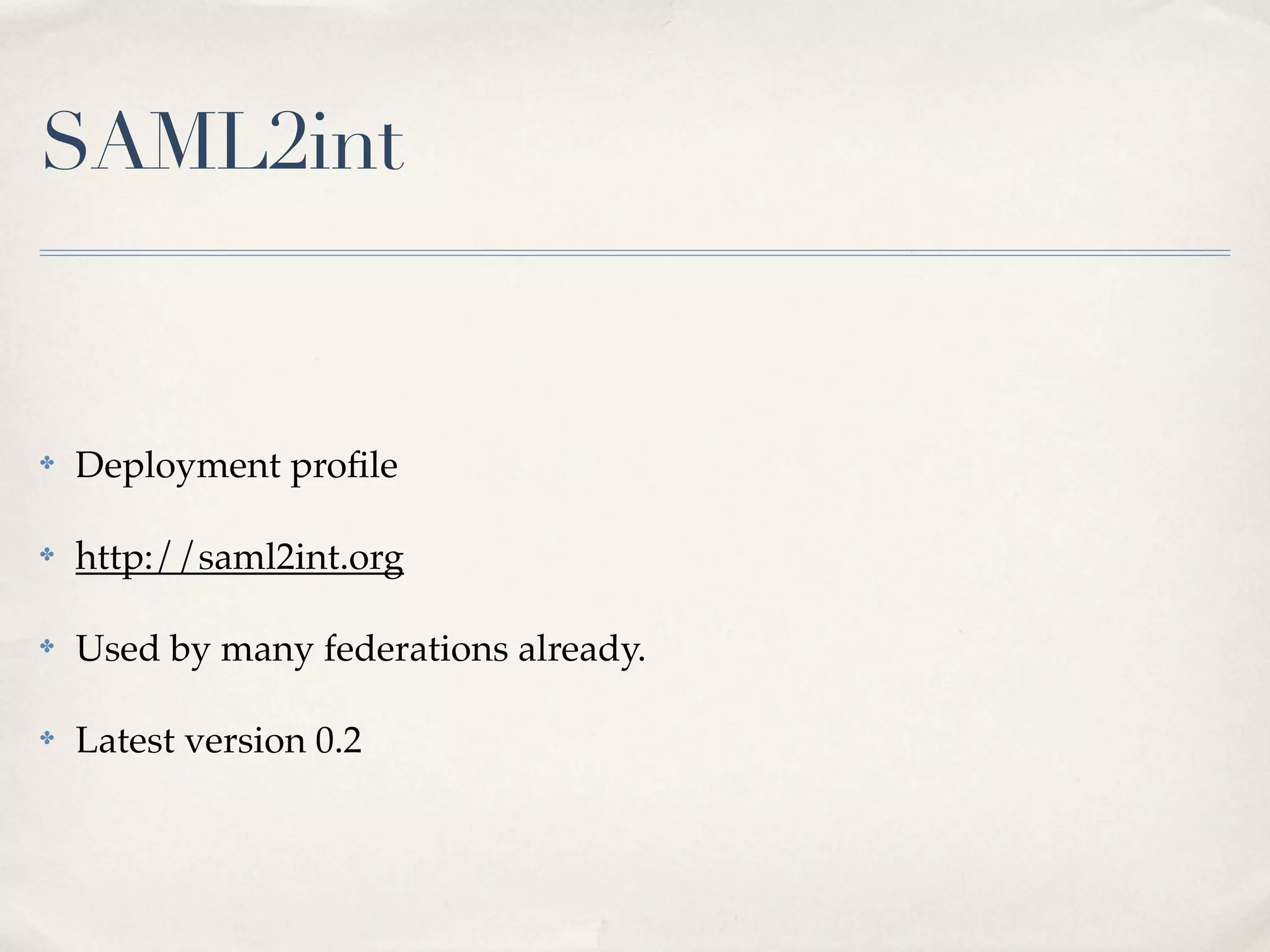SAML2int | PPT