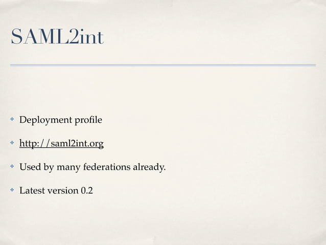 SAML2int | PPT