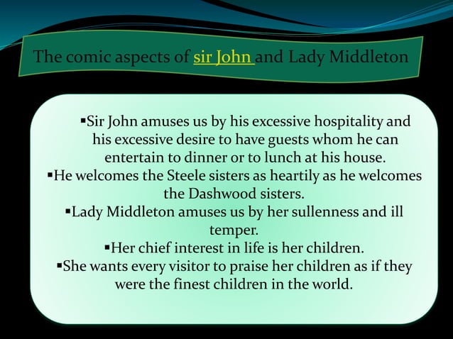 Comic element in "Sense and Sensibility" | PPT