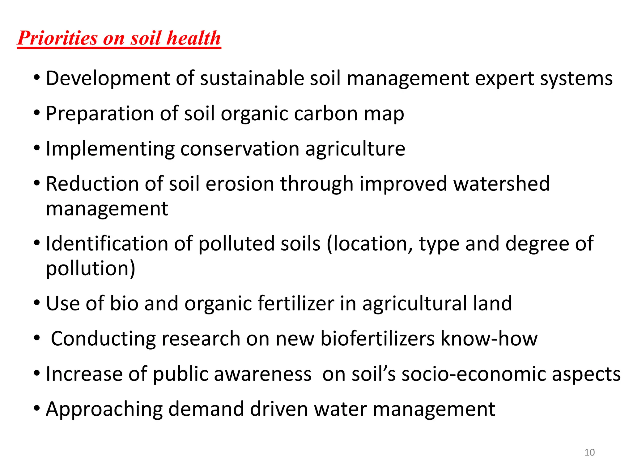 Soil Health Issues, Challenges and Priorities in Iran | PPT