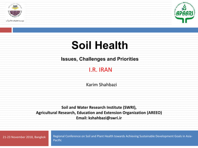 Soil Health Issues, Challenges and Priorities in Iran | PPT