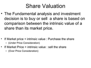 06 share valuation | PPT | Stocks and Bonds | Personal Investing