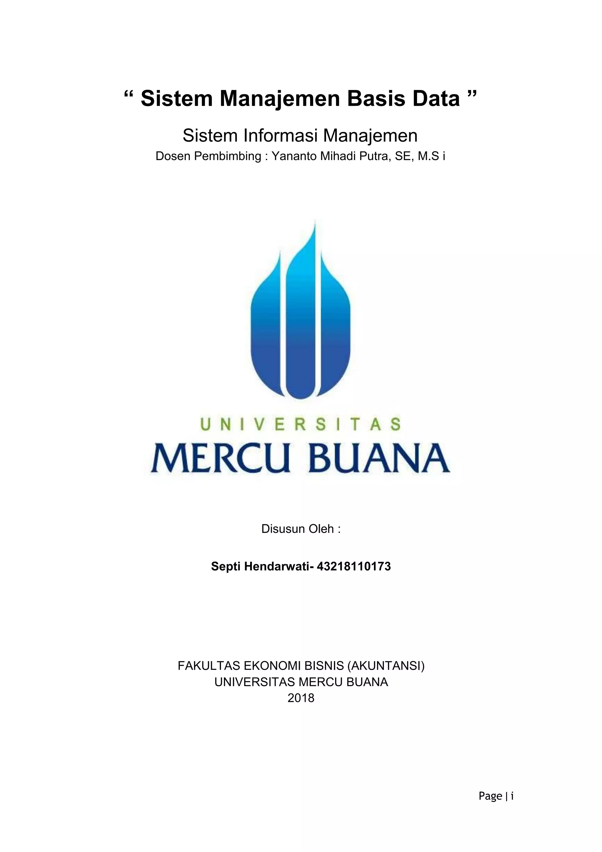 06, sistem informasi manajemen, sistem manajemen bassis data, septi ...