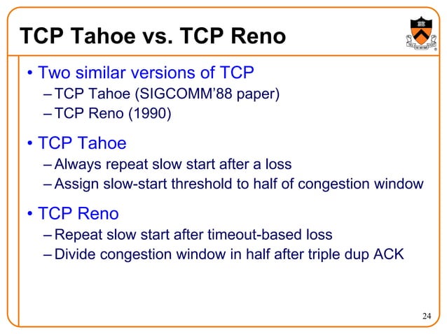Tcp Congestion Control Topic In High Speed Network Ppt