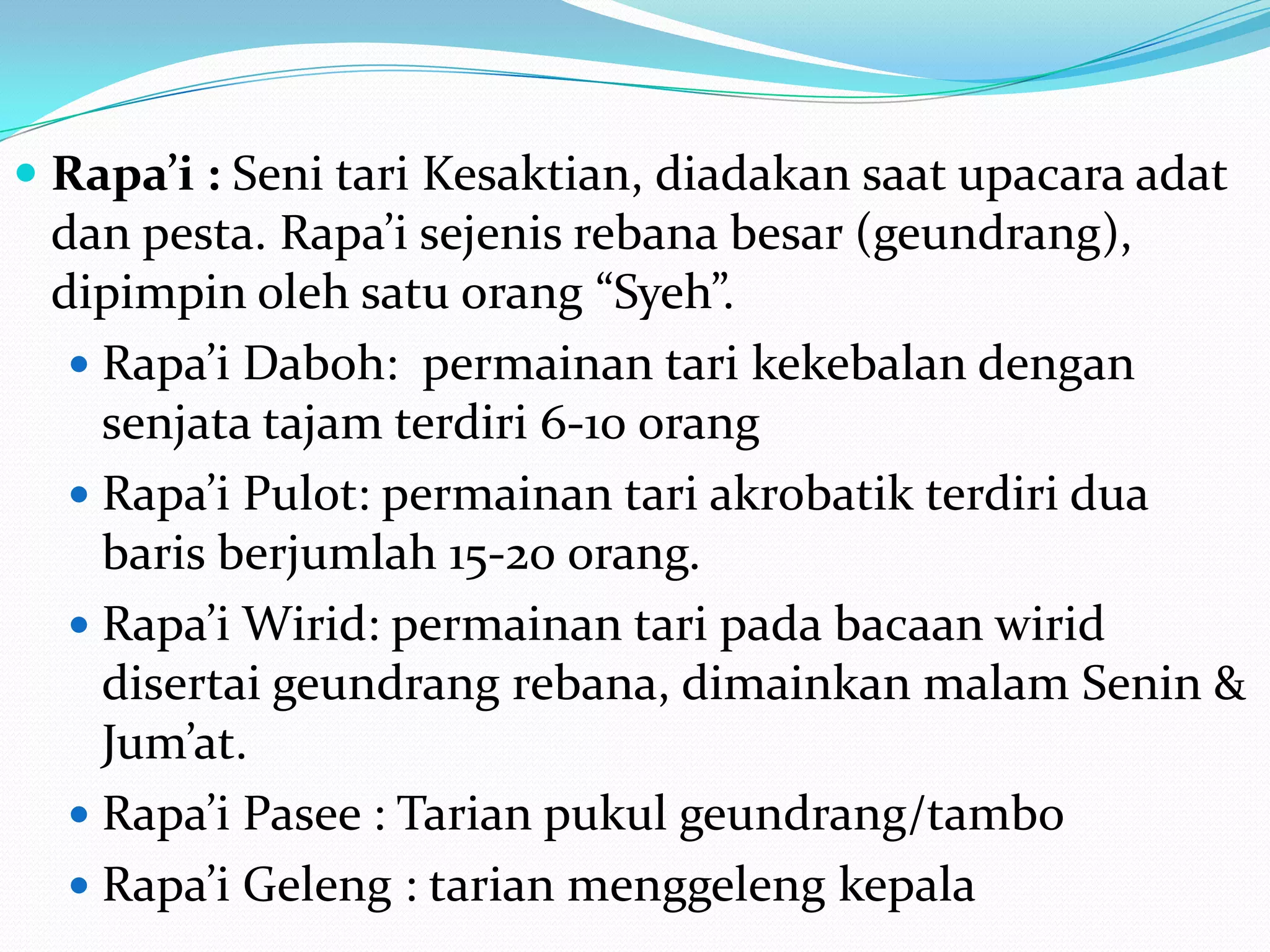 06 tradisi kesenian tarian aceh | PPTX