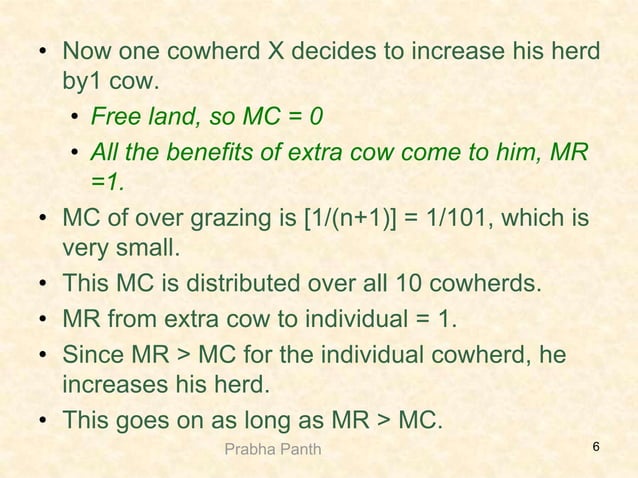 06 tragedy of the commons | PPSX | Business | Business and Finance