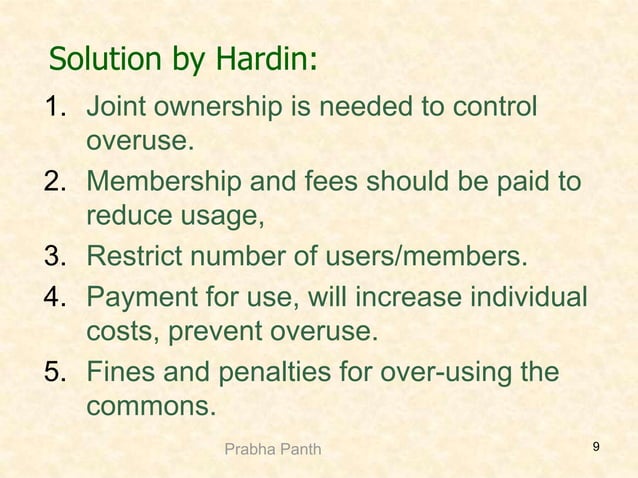 06 tragedy of the commons | PPSX | Business | Business and Finance