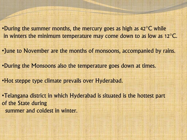 vishwaja hyderabad climate | PPTX | Weather | Science