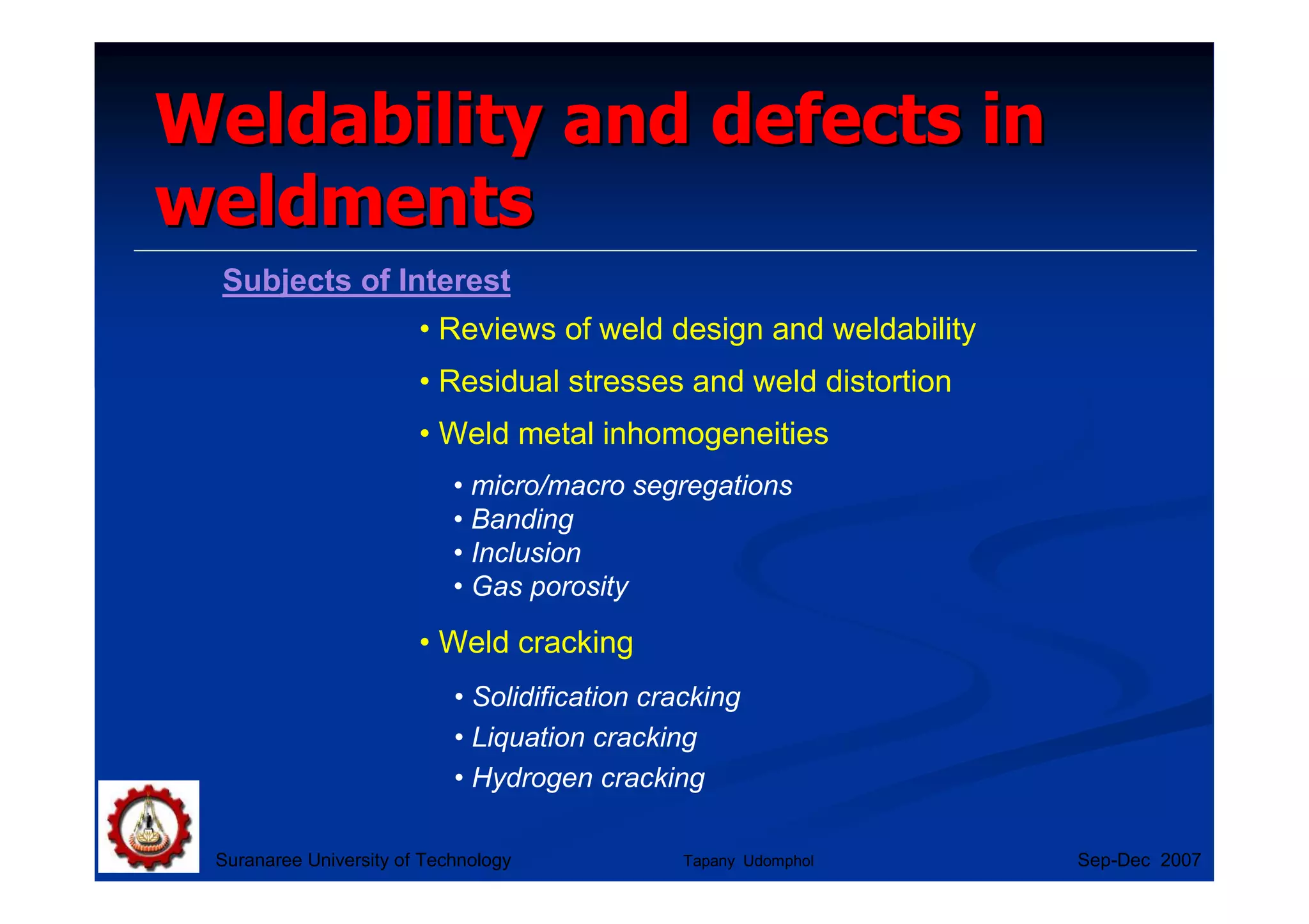 weldability and defects in weldments | PDF