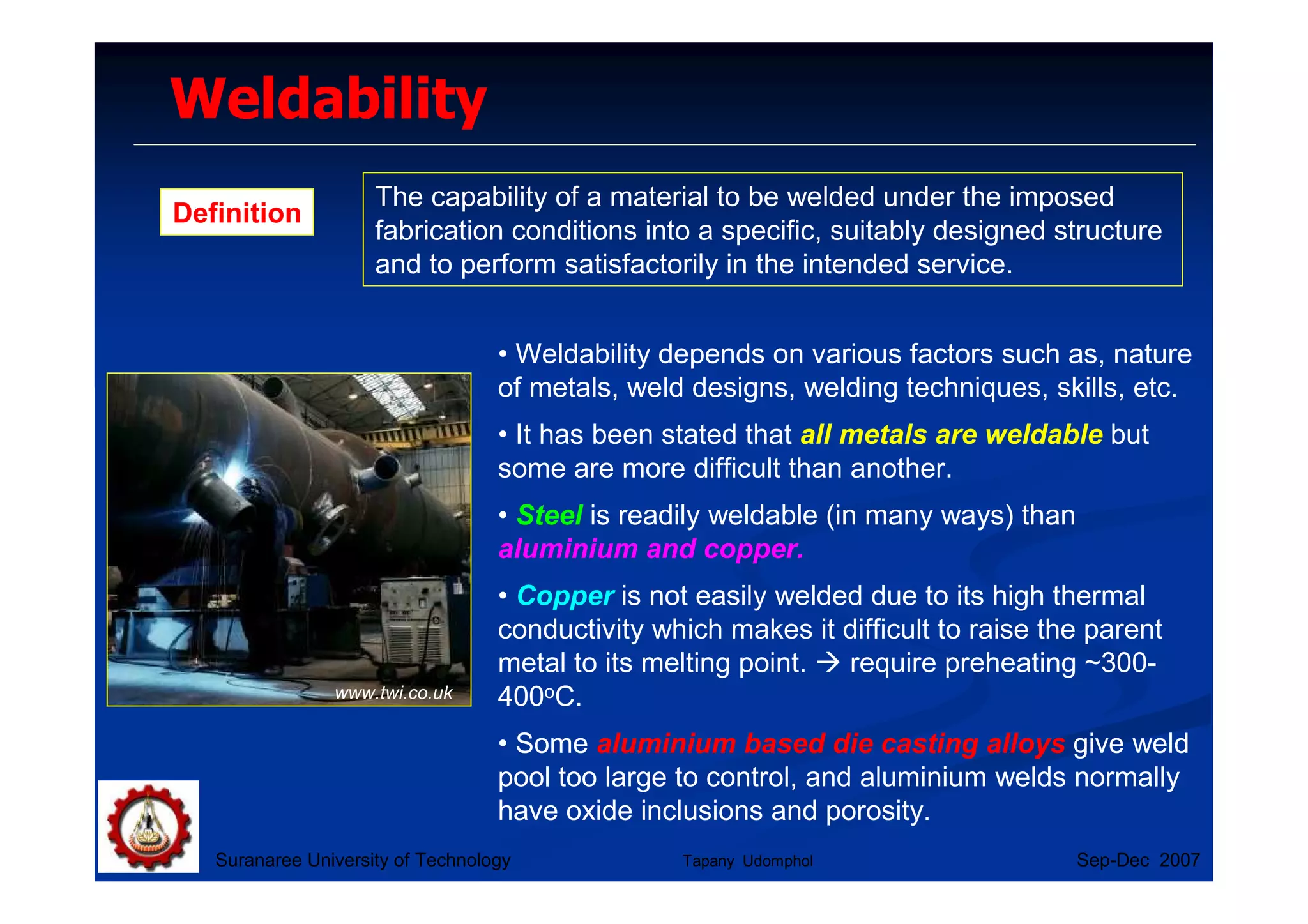 weldability and defects in weldments | PDF