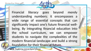 06-WELLNESS - FINANCIAL LITERACY for students | PPTX