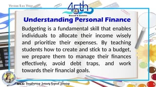 06-WELLNESS - FINANCIAL LITERACY for students | PPTX