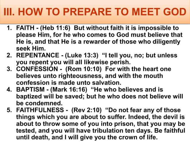prepare to meet your god | PPTX | Christianity | Religion & Spirituality