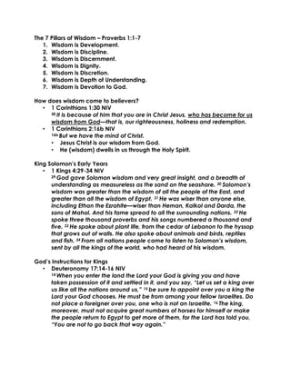 07-05-20, Proverbs 5;3-11 & 15-23, When Wisdom Was Not Enough, How ...