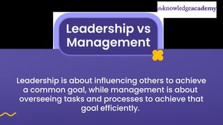 Discover the key differences between leadership and management skills. | PPT