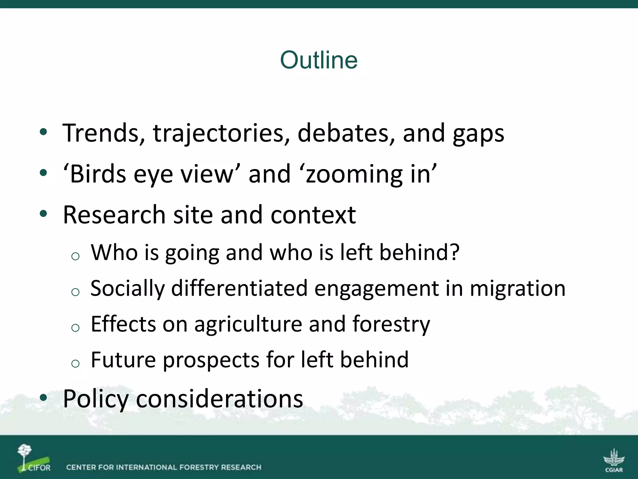 What is the impact of out-migration for employment purposes on peoples ...