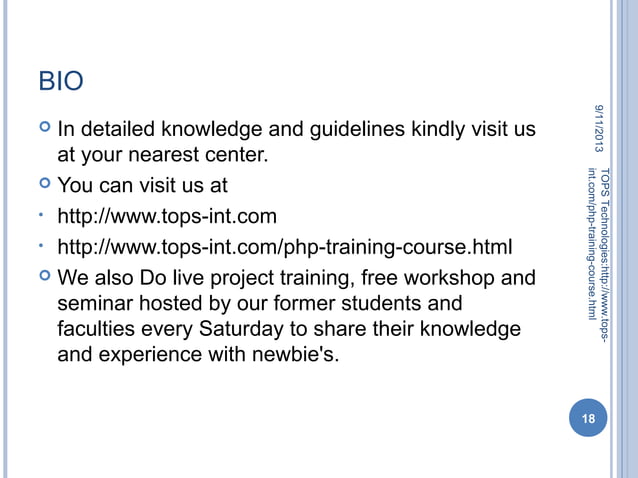 GTU PHP Project Training Guidelines | PPT