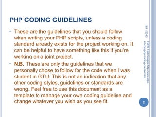 GTU PHP Project Training Guidelines | PPT