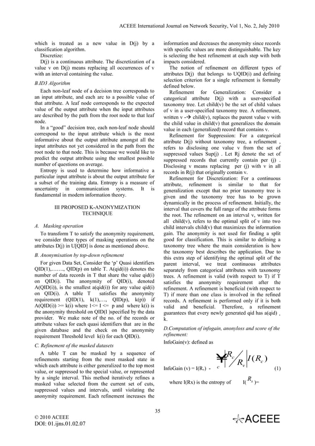 Enhancing Privacy of Confidential Data using K Anonymization | PDF