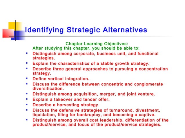 07.strategic alternatives | PPT