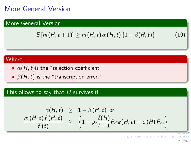 07.2 Holland's Genetic Algorithms Schema Theorem