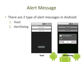 07.3. Android Alert message, List, Dropdown, and Auto Complete | PPT