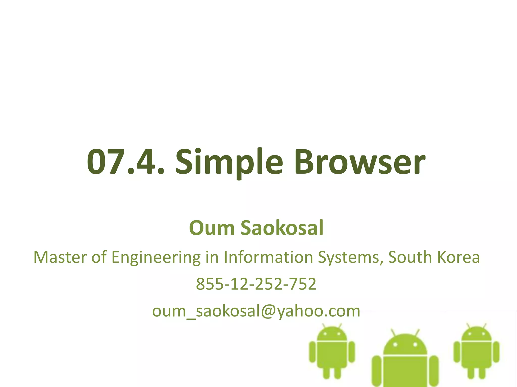 07.4. Android Basic Simple Browser (WebView) | PPT